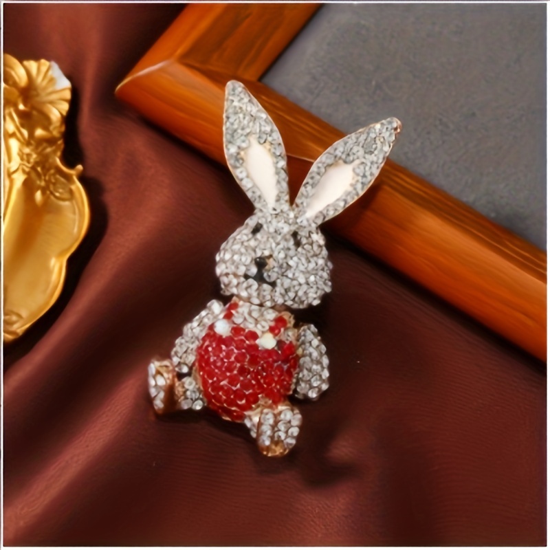 Cute Rhinestone Anti Stray Rabbit Brooch Light Zodiac Animal - Temu ...