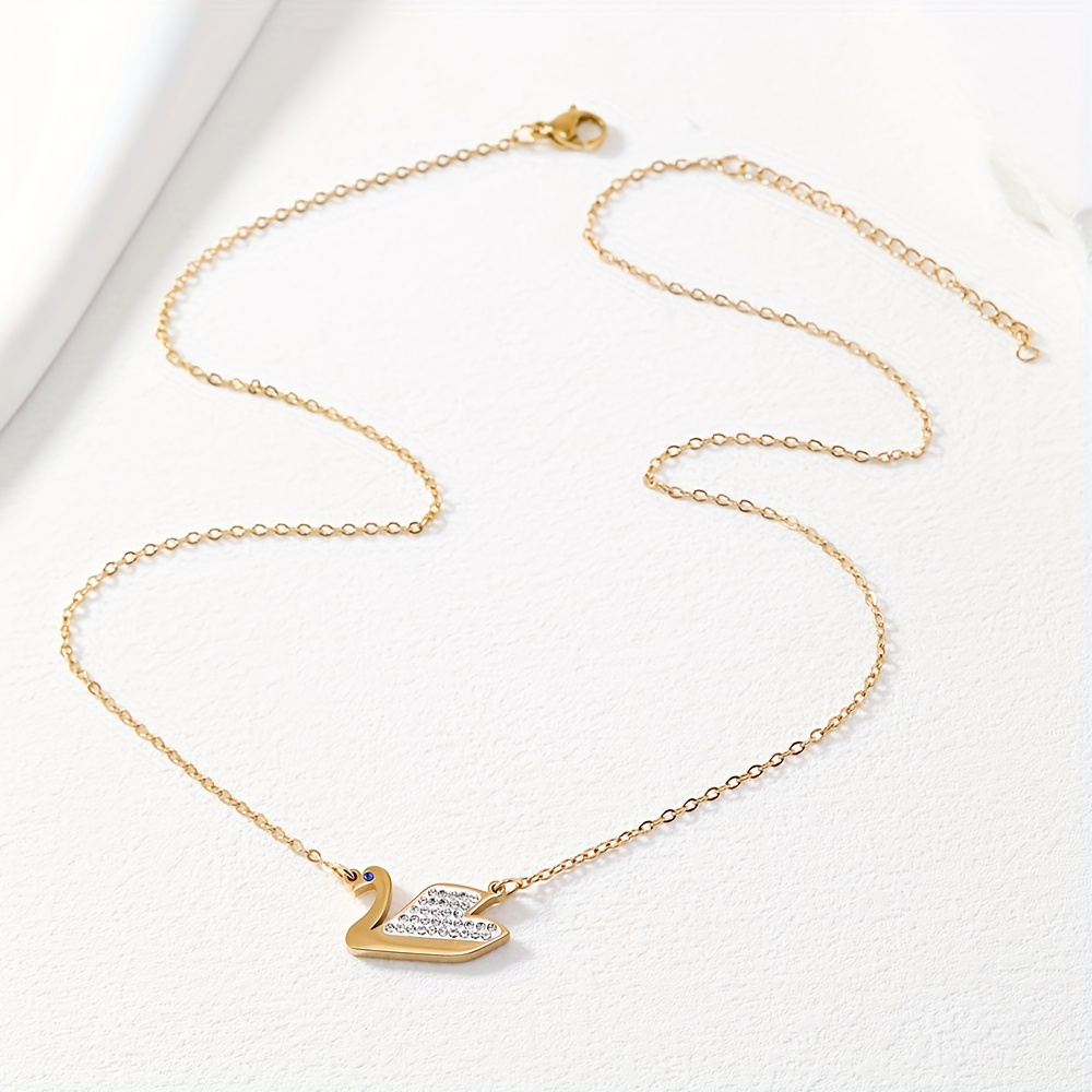 Fashion Day Goose Pendant, Zircon Inlaid Style Necklace For Men - Temu ...