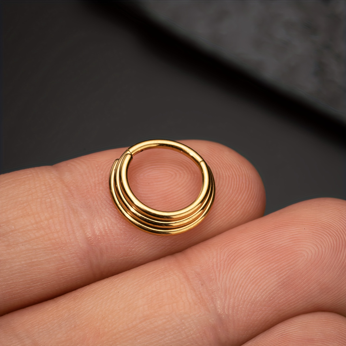Three Layers Stacked Nose Ring Stainless Steel Hoop Tragus - Temu ...