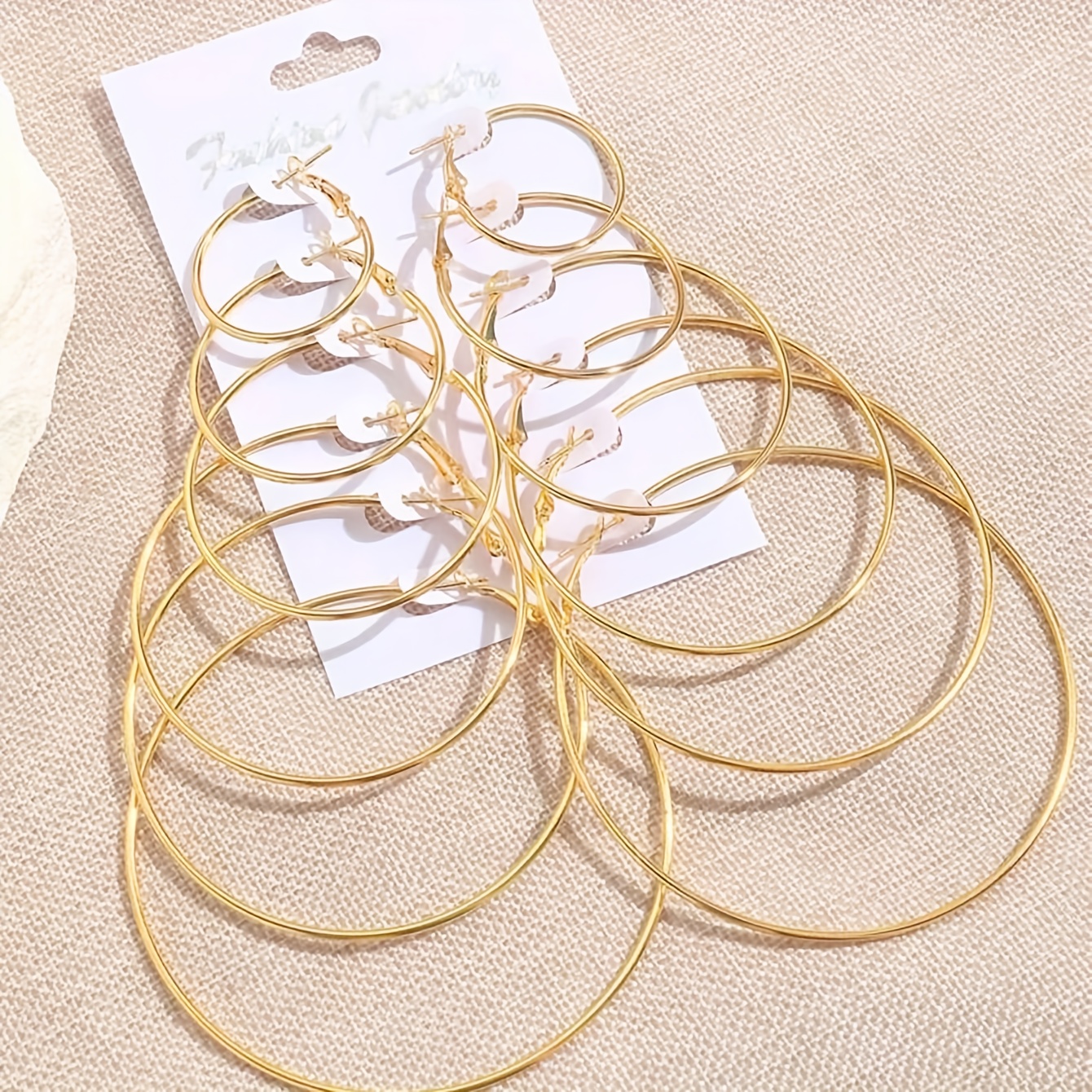 Simple Hoop Earrings Set Retro Elegant Style Zinc Alloy Jewelry ...