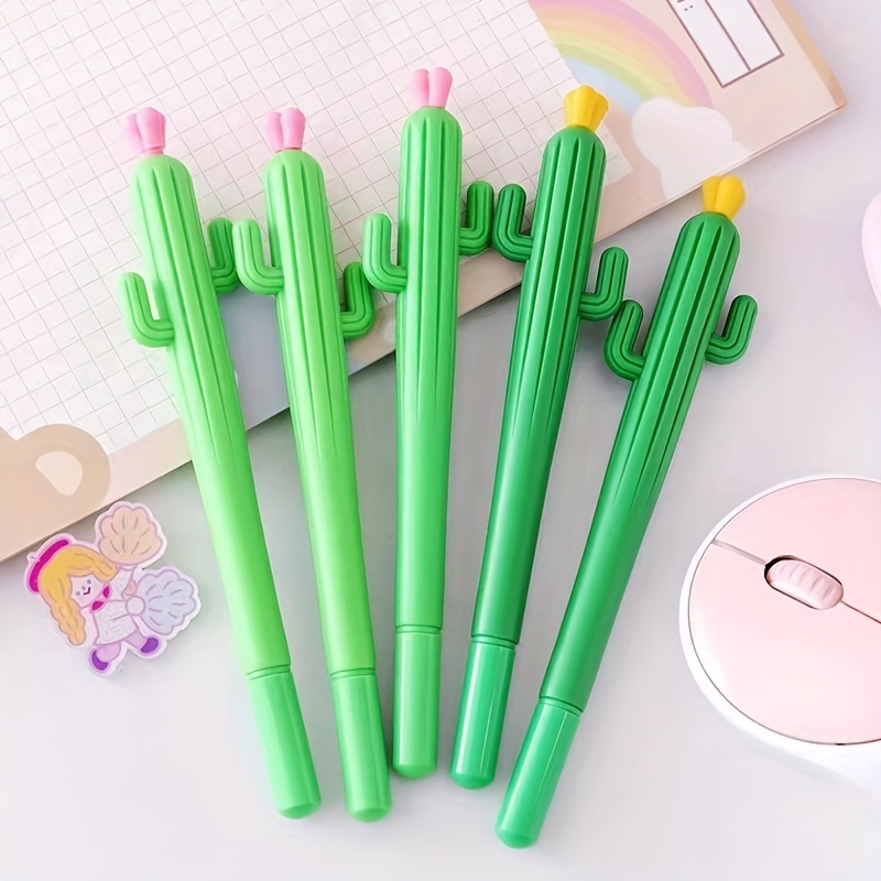 10pcs Creative Cute Cactus Shaped Soft Glue Gel Pen For Student Prize ...