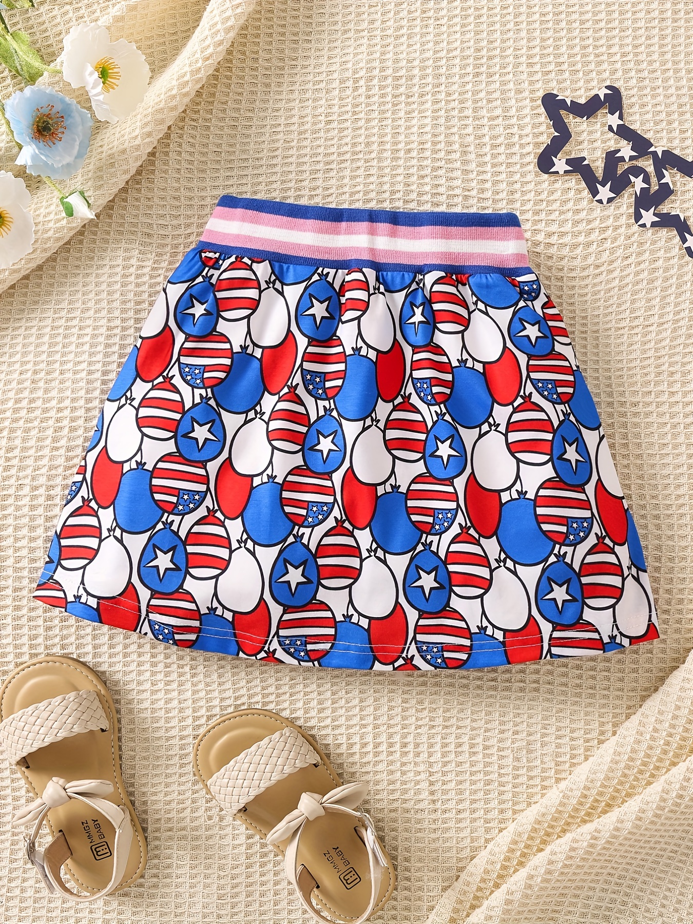 Toddler Girls Pentagram Stripes Balloon Graphic - Temu Australia