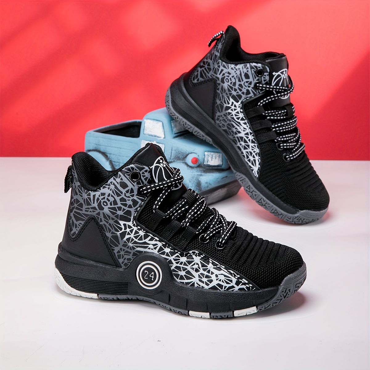 Boy's Trendy High Top Basketball Shoes Comfy Non Slip Lace - Temu ...