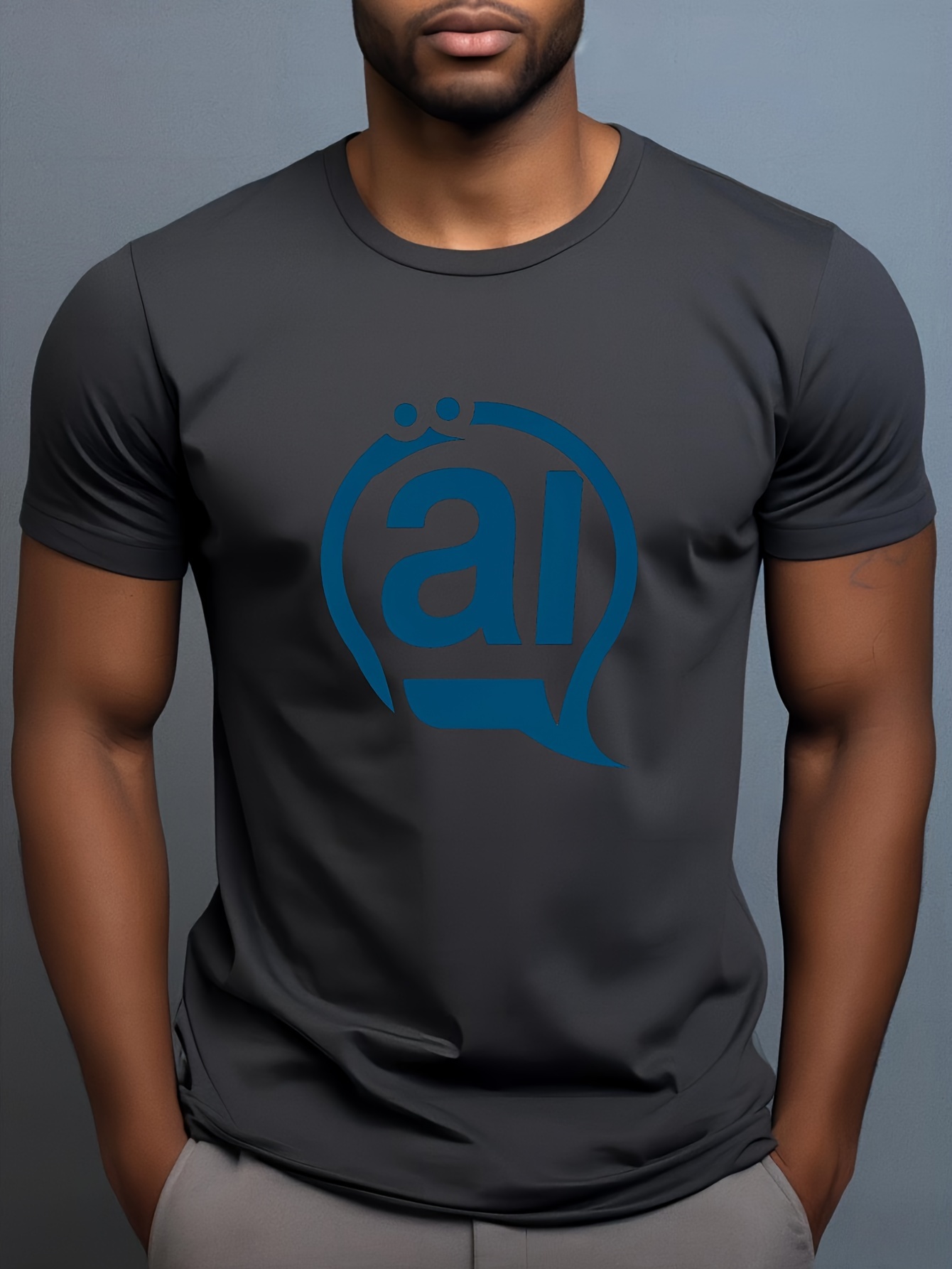 Trendy "ai" Print Tees Men Casual Crew Neck Short Sleeve T - Temu Australia