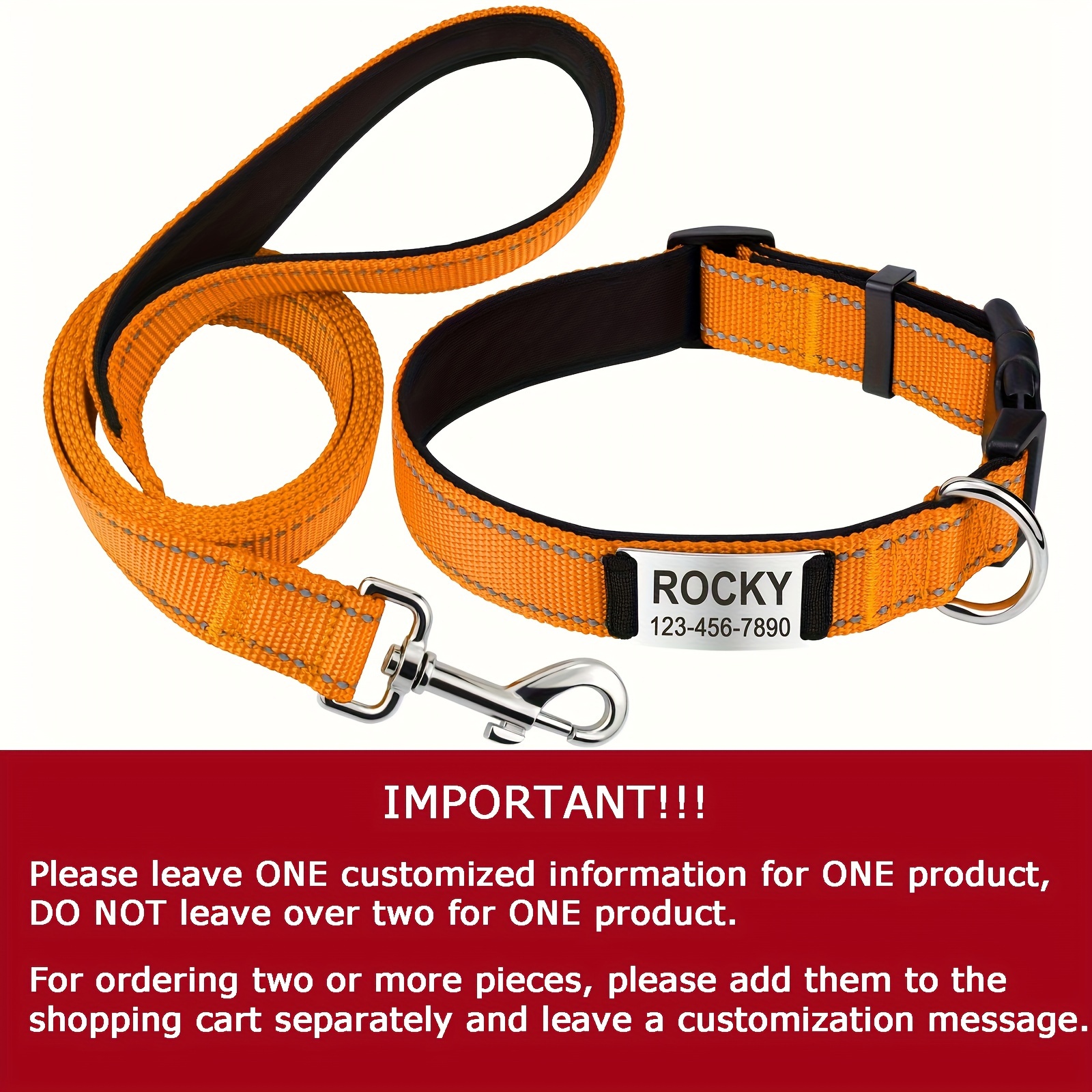 Reflective Dog Collar Leash Set Padded Soft Neoprene Heavy - Temu ...