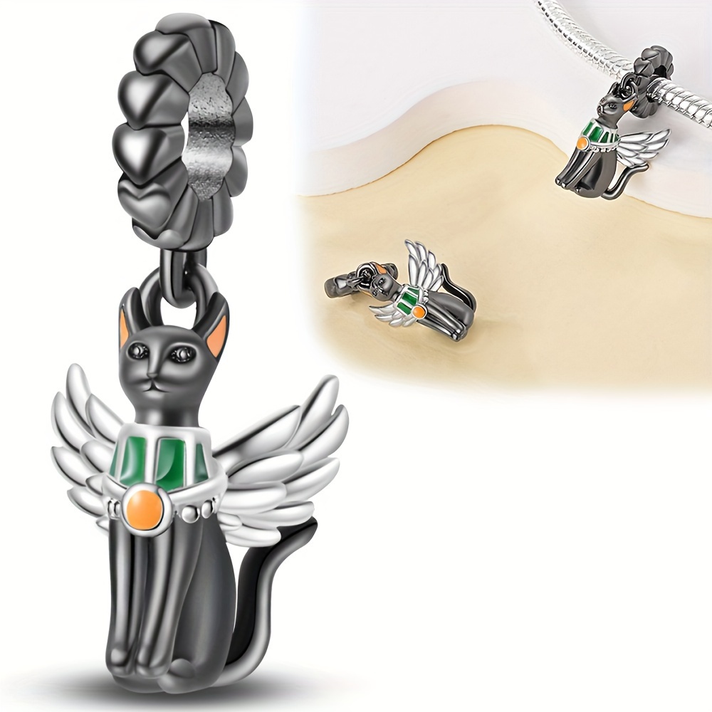 S925 Sterling Silver Cat Series Moon Cat Pendant Pharaoh Cat - Temu Denmark