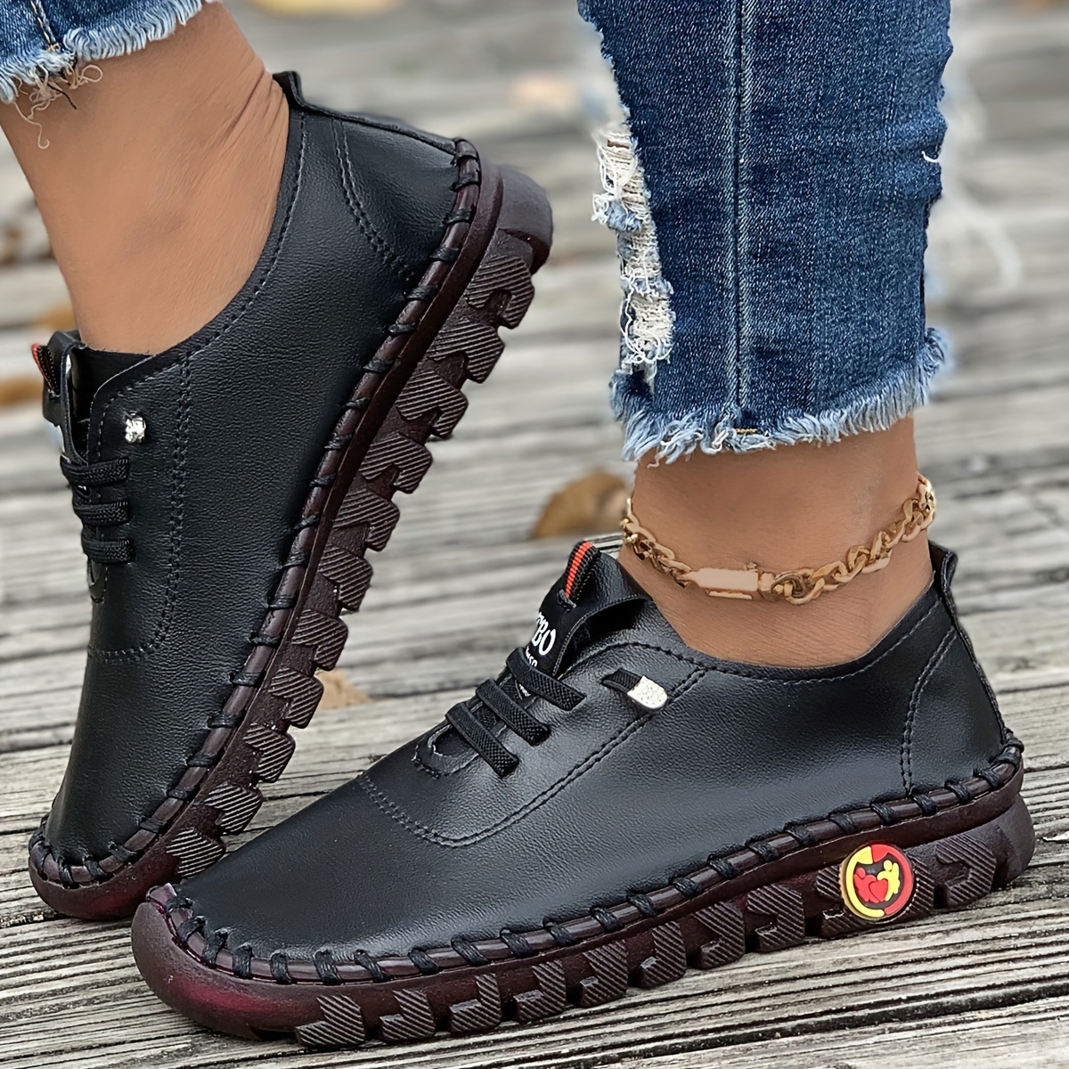 Low Top Walking Shoes Women s Lightweight Faux Leather - Temu Australia