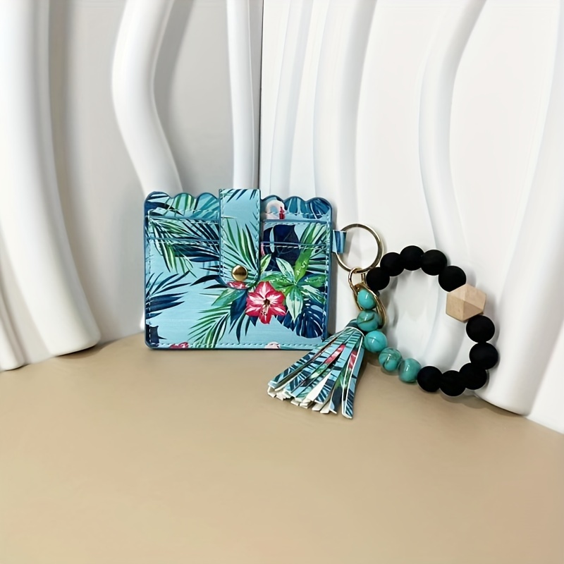 Trendy Card Bag Key Sleeve Beaded Bracelet Tassel - Temu Australia