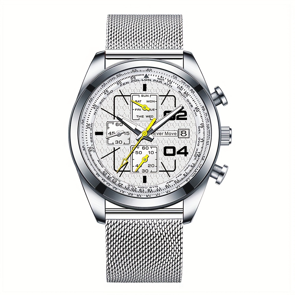 Ever Move Watches For Men Multifunction Chronograph Analog Luminous ...