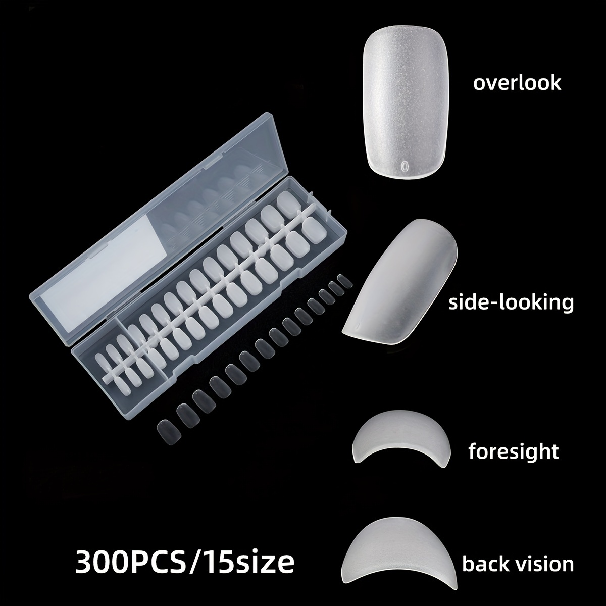 Soft Gel Nail Tips, Matte Clear Acrylic Nail Tips Pre-shaped False Nail ...