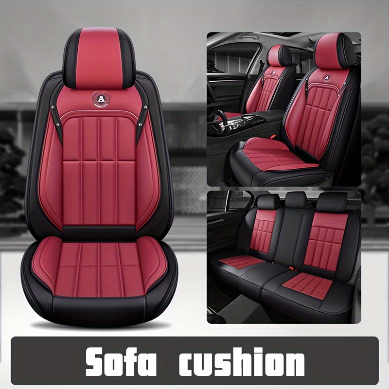 Housses Siège Voiture À Cinq Cuir Synthétique - Temu France