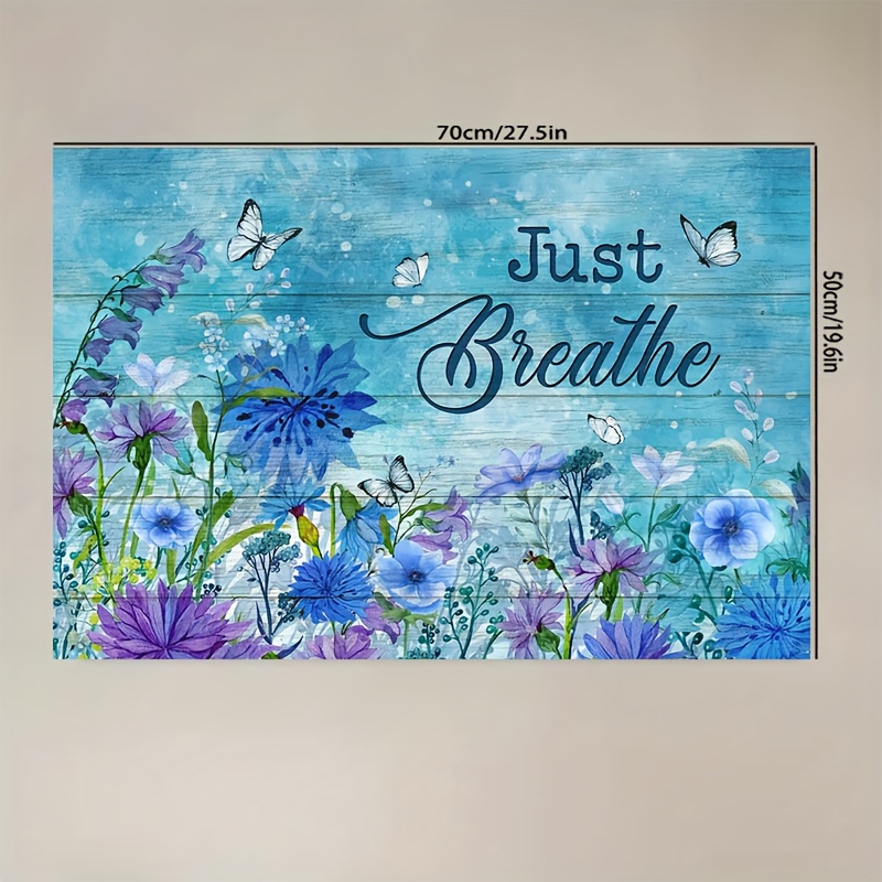 Bathroom Wall Decor Bathroom Canvas Wall Art Blue Flower - Temu Canada