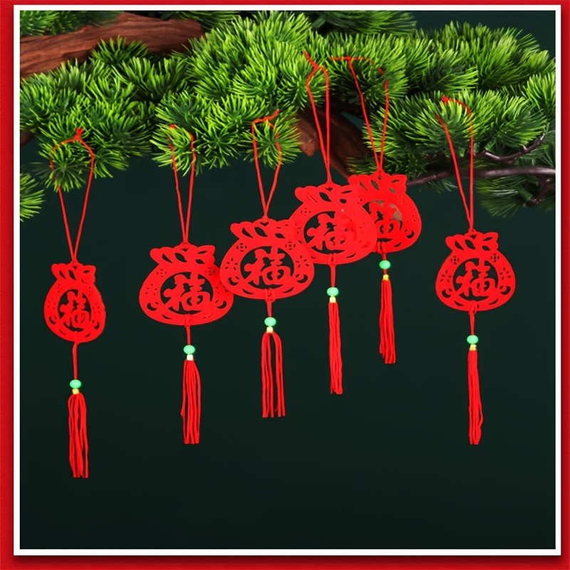 6psc New Year Spring Festival Flocked Bonsai Small Lanterns - Temu ...