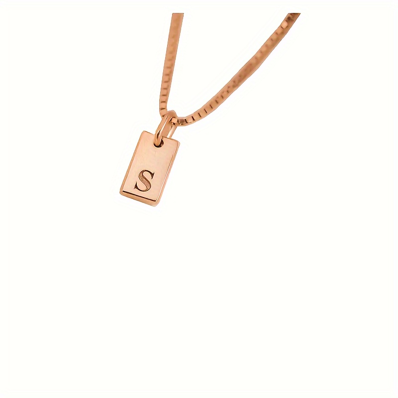 Personalized Dainty Initial Tag Necklace Customized Engraved - Temu ...