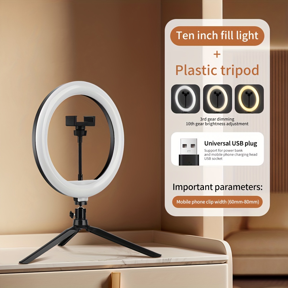 Phone Holder Ring Light Desktop Tripod - Temu Ireland
