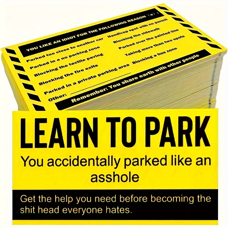 50pzas - Hojas/paquete - Tarjetas De Advertencia "learn To Park ...