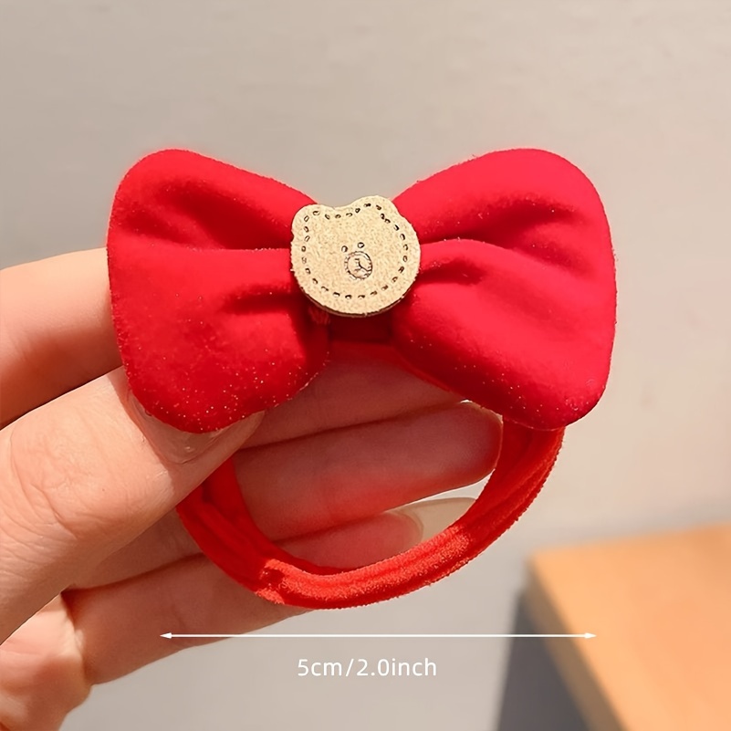 Lovely Bowknot Decorative Hair Loop Elastic Hair Ties - Temu Australia