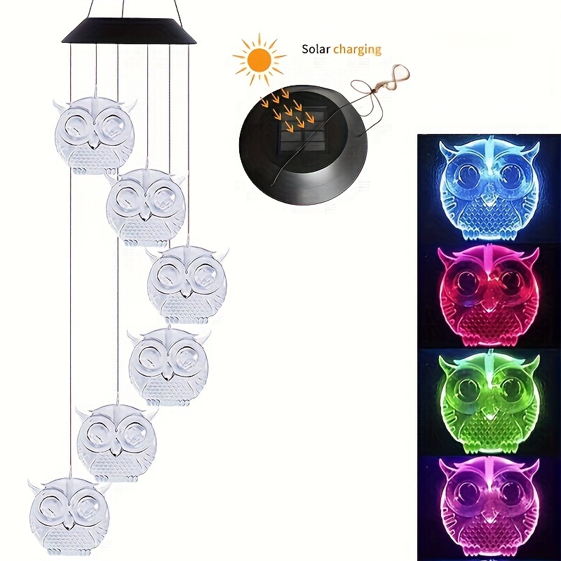 Solar Owl Wind Chime Light Color changing Led Outdoor - Temu Portugal