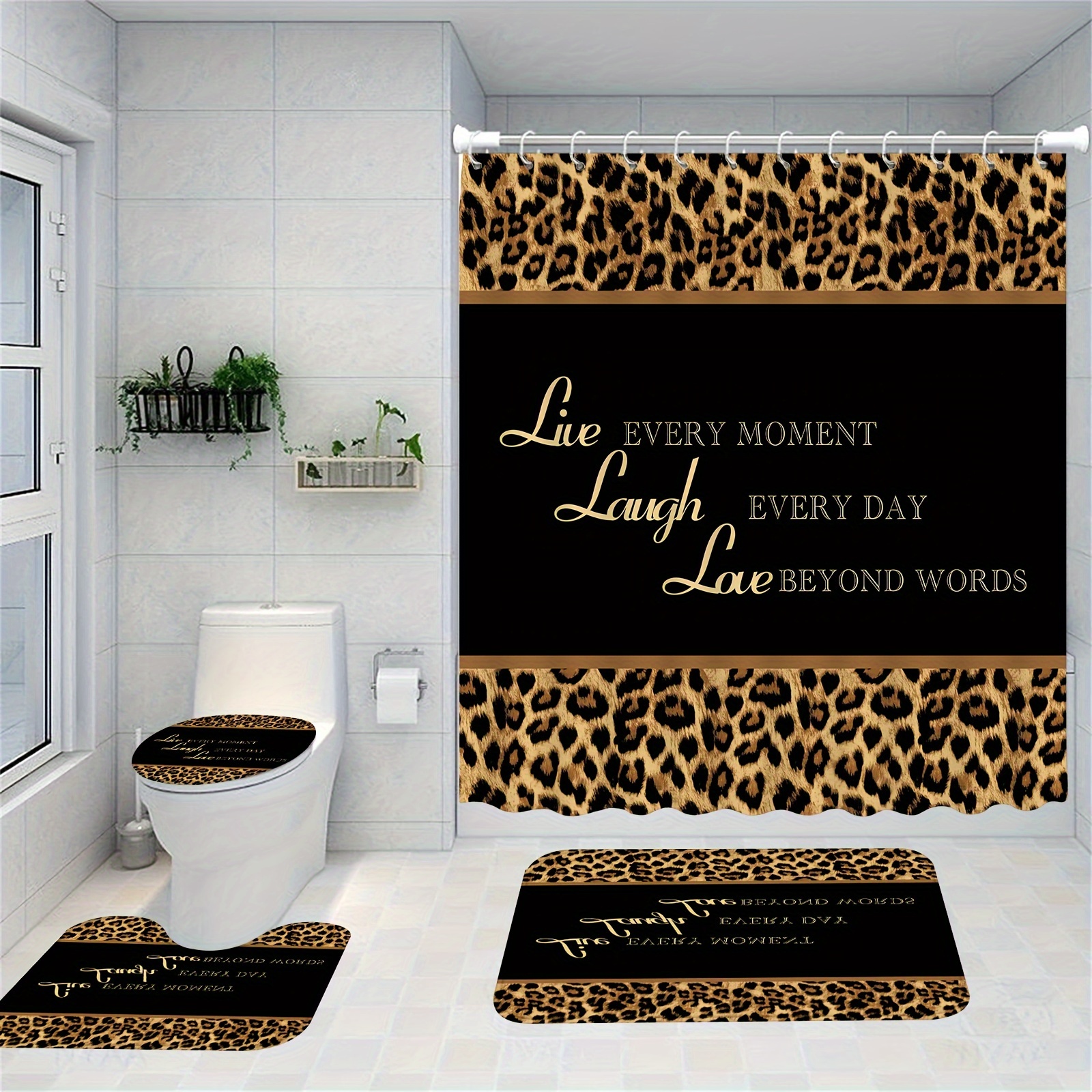 Leopard shower curtain store