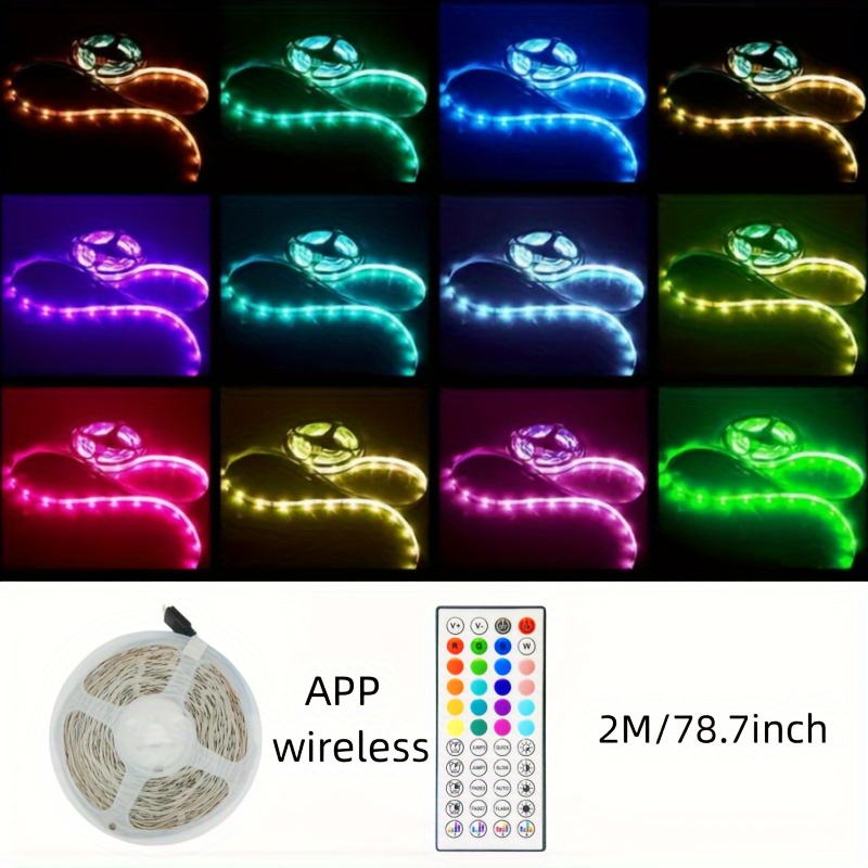 Led Strip Lights Bedroom 44 Keys Controller App Music Sync - Temu ...