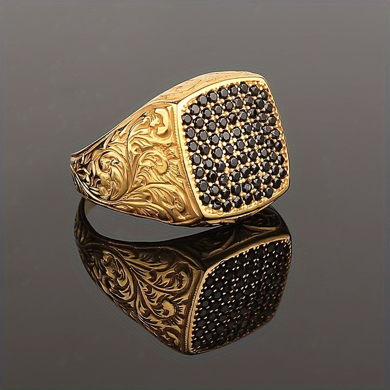 New Golden Fashion Zinc Alloy Ring Inlaid Cubic Zirconia - Temu United ...