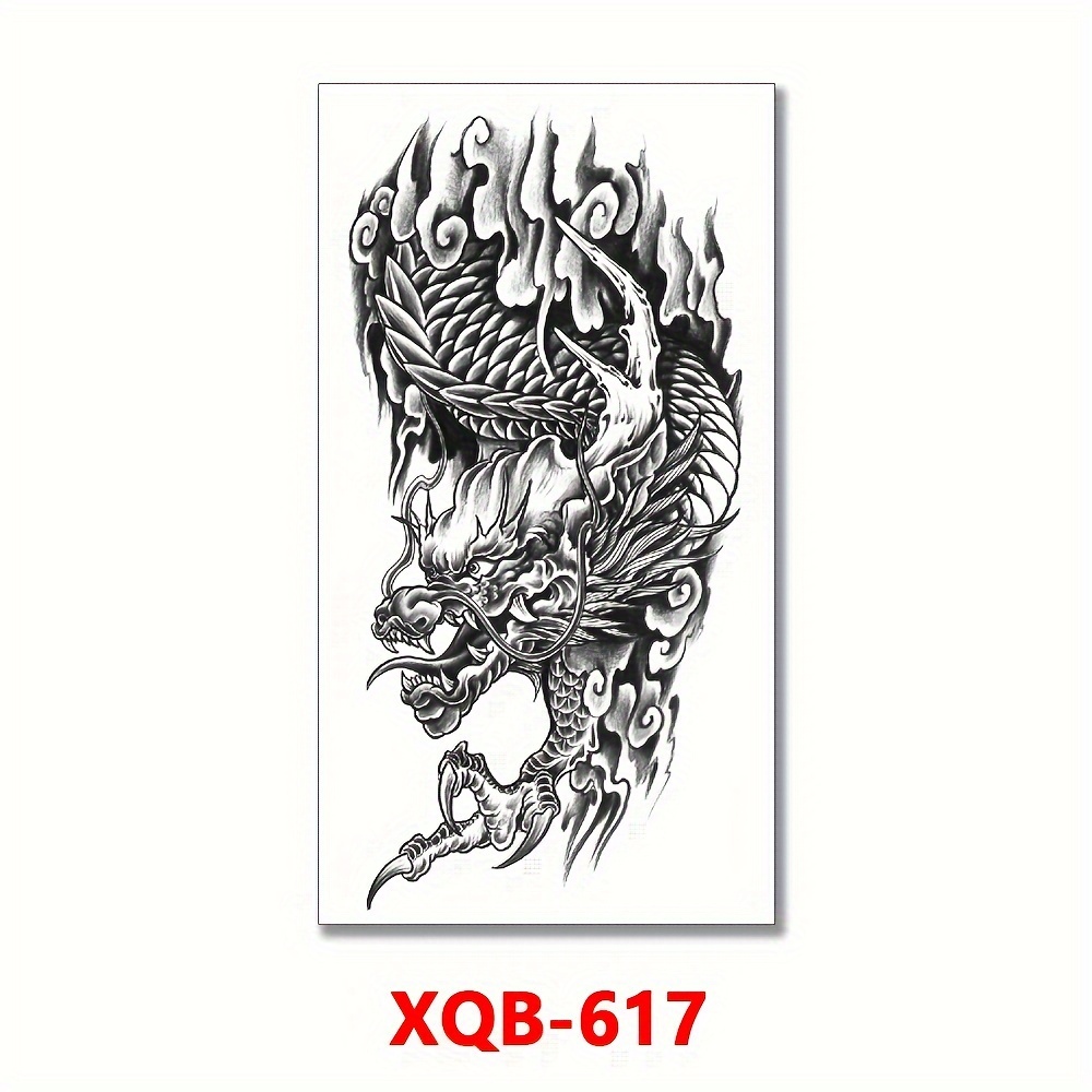 Waterproof Temporary Tattoo Sticker Line Rose Peony Snake - Temu United ...