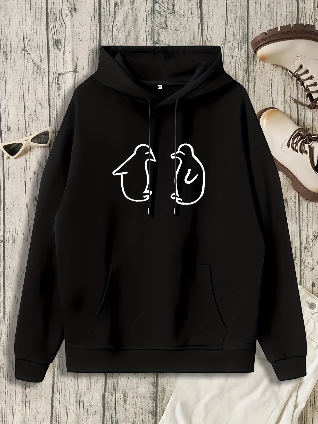 Mens Casual Cute Animals Graphic Print Hoodies Drawstring - Temu Australia