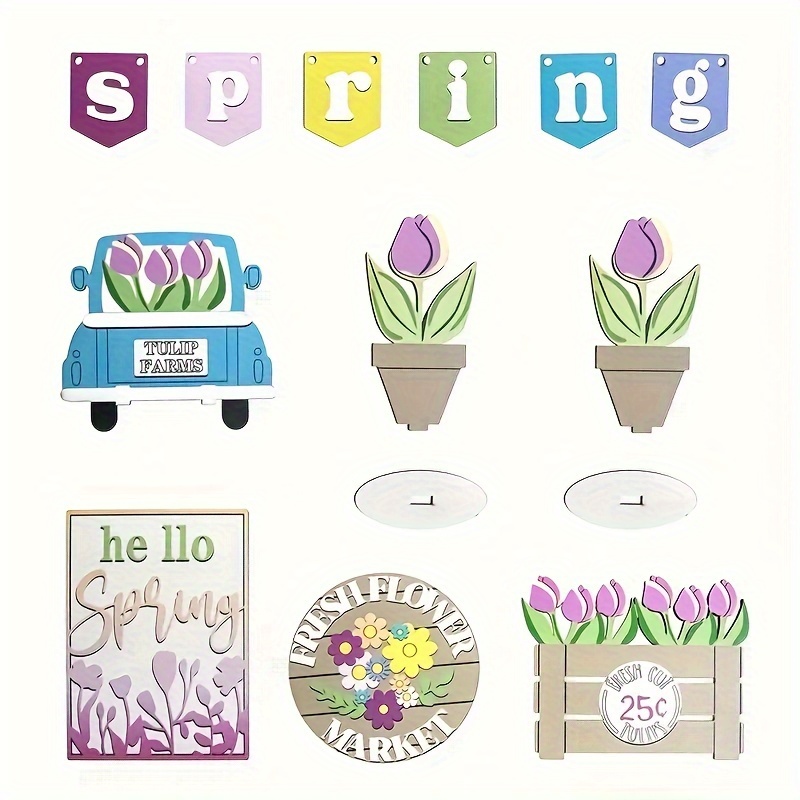 1set spring farmhouse tiered tray decor rustic - Temu Canada