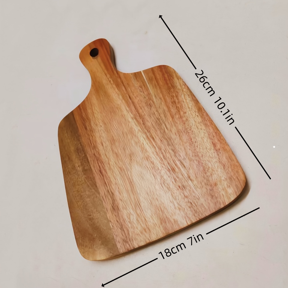 Solid Wood Pizza Plate Handle Round/square Pizza Tray - Temu Canada