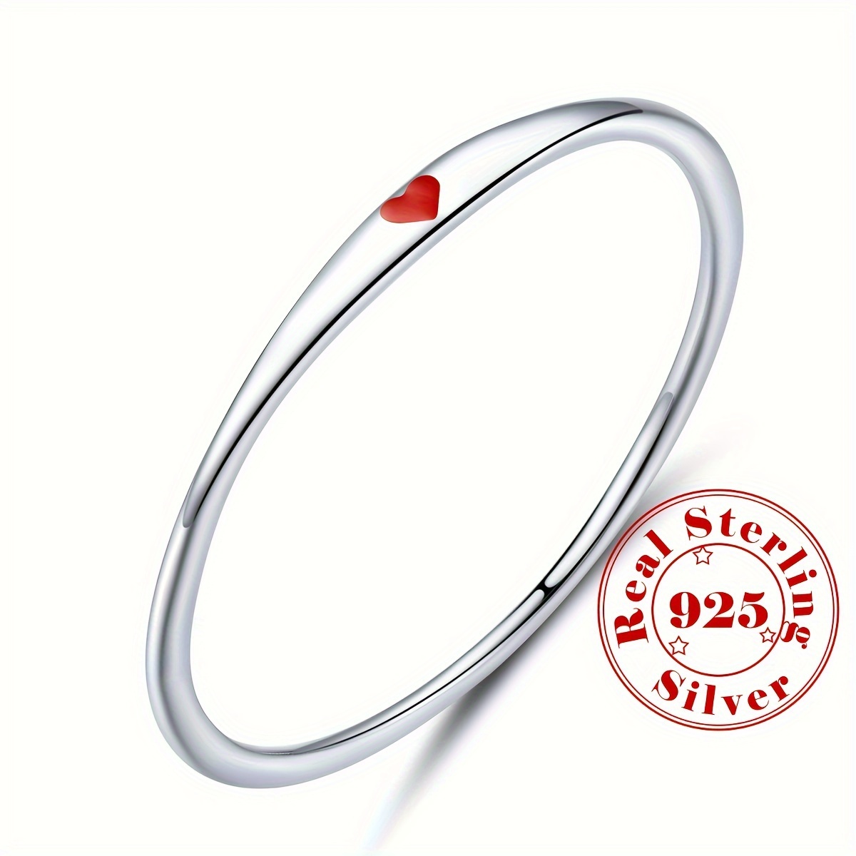 925 Sterling Silver Ring Cute Heart Design Pick A Color U - Temu United ...