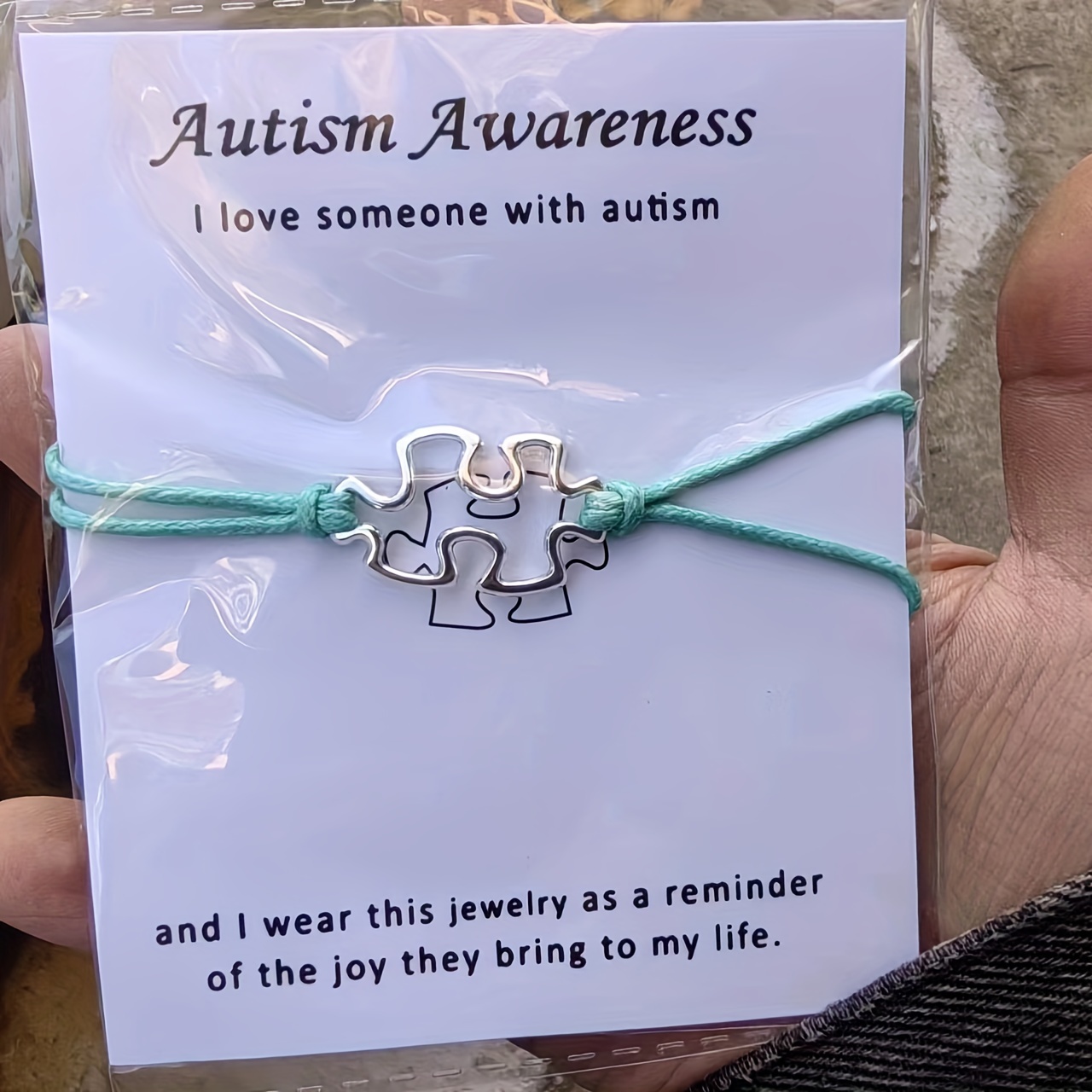 Autism Awareness Card Bracelet Autism Patients Puzzle - Temu United Kingdom