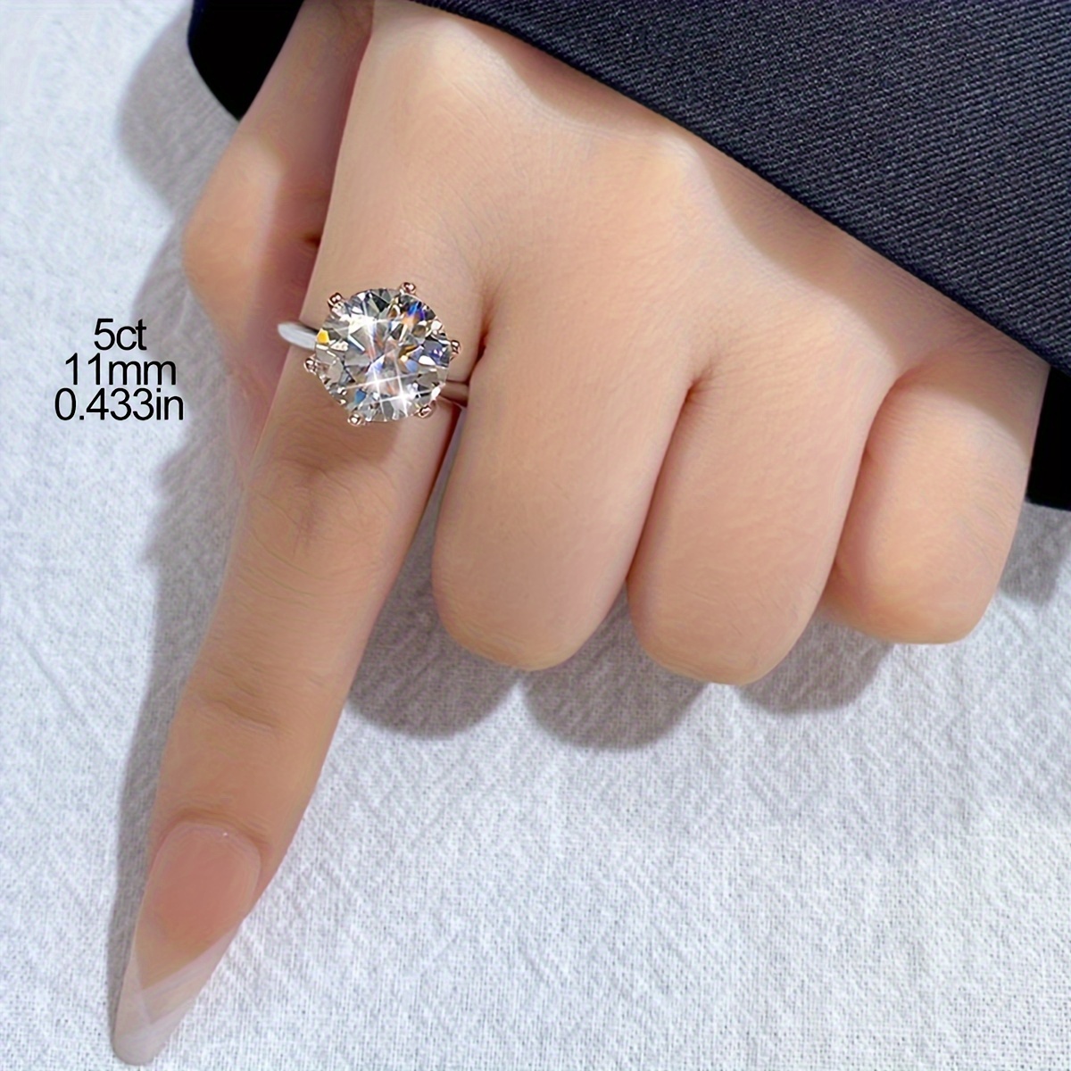 1ct Bague Promesse Moissanite En Argent Sterling 925 Design - Temu France