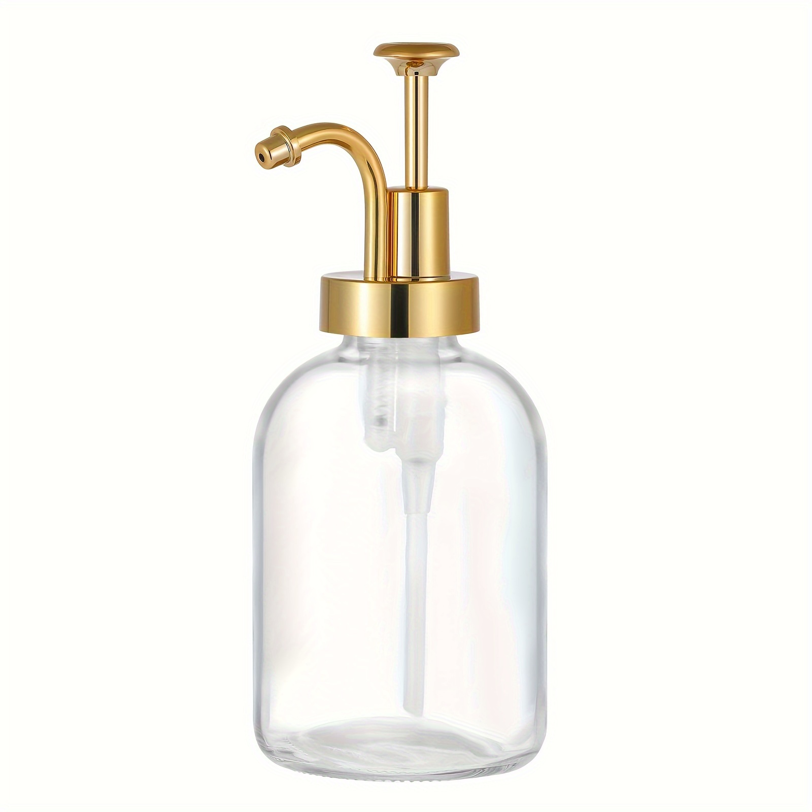 Soap Bottle Thick Clear Glass Jar Soap Dispenser Gold Pump - Temu Canada