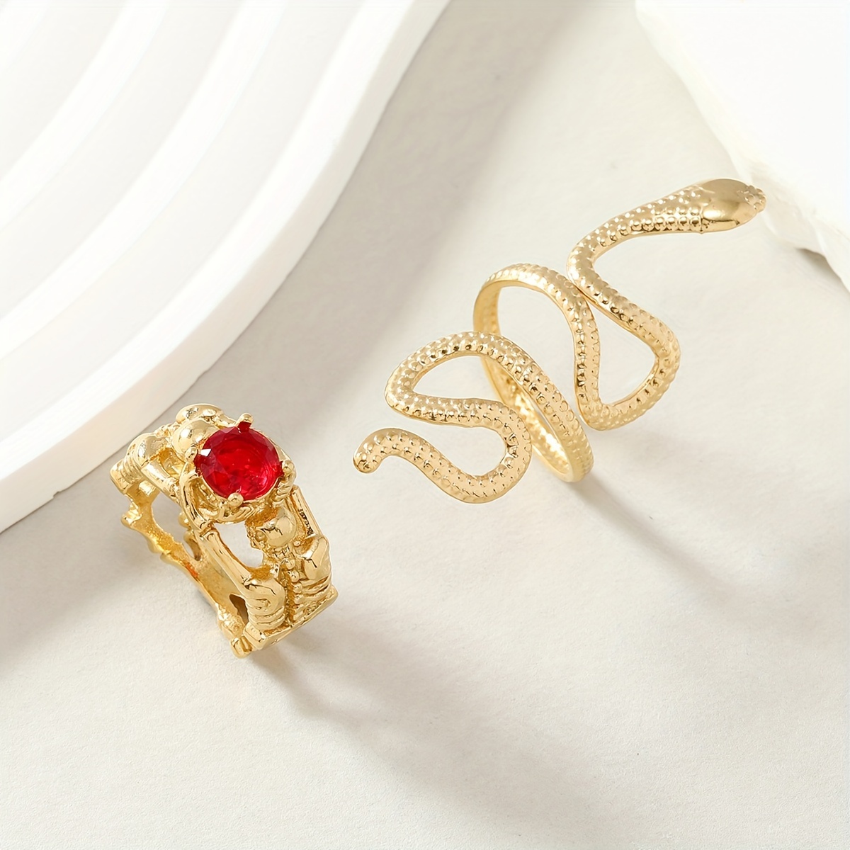 Fashionable 316 Stainless Steel Men's Rings Inlaid Red Cubic - Temu ...