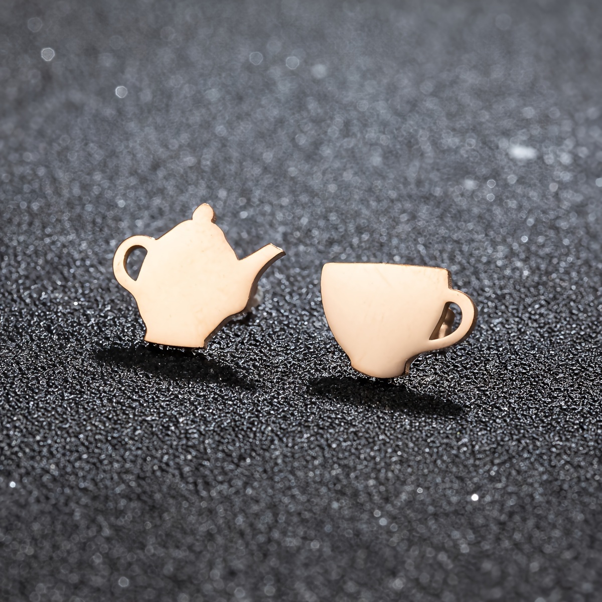 Mini Asymmetrical Teapot Teacup Stud Earrings Party Gift - Temu United ...
