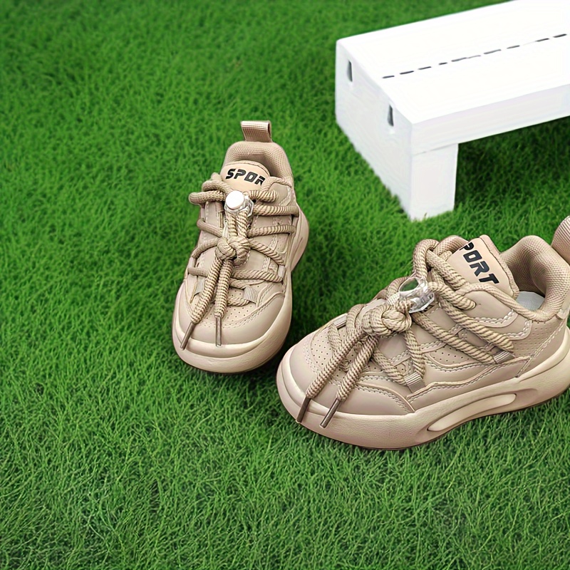 Girl's Solid Skate Shoes, Comfy Non Slip Breathable Sneakers For Kids ...