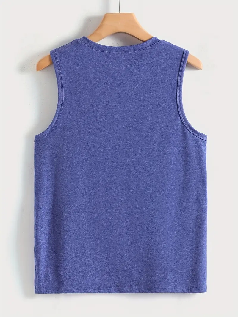 Letter Print Crew Neck Tank Top Casual Sleeveless Tank Top Temu