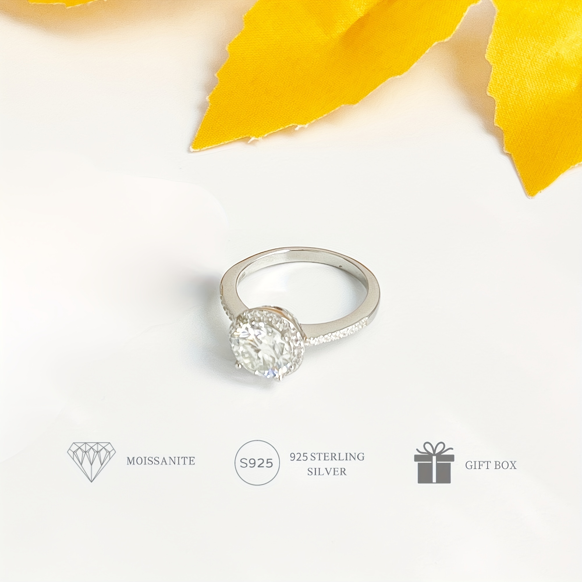 Round Bag Ring S925 Silver 1 2 Carat Ladies' Wedding Ring - Temu United ...