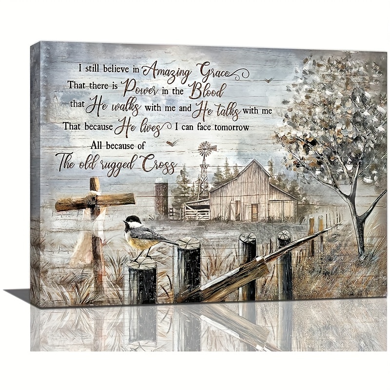 Canvas Poster Vintage Art Rustic Old Barn Wall Art Farmhouse - Temu