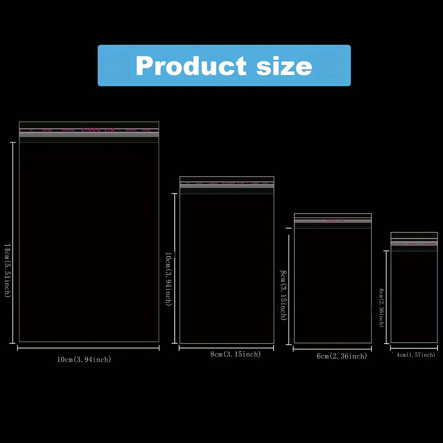 12 Size Clear Plastic Bags Resealable Cellophane Cello Bag - Temu Australia