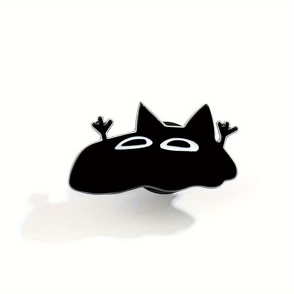 Creative Little Monster Brooches Cute Black Cat Pins Enamel - Temu ...