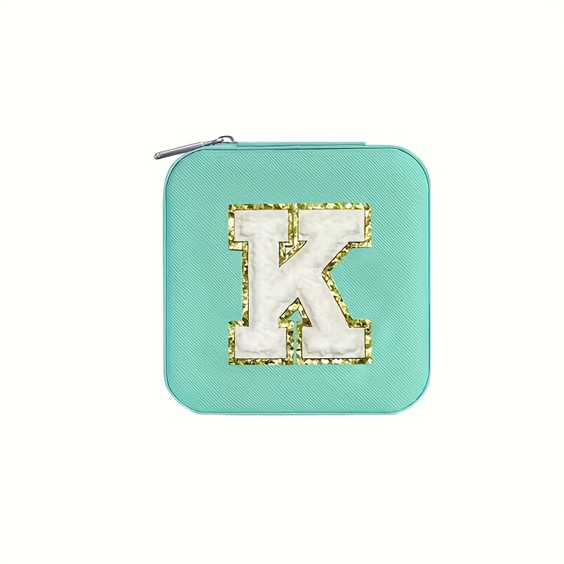 Chenille Letter Mini Square Storage Jewelry Box Zipper - Temu United ...