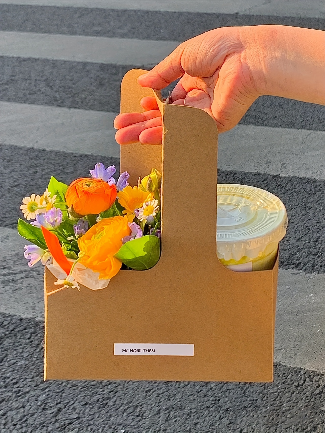 Caja Flores Portátil Café Caja Pastel Ramo Flores Caja - Temu Chile