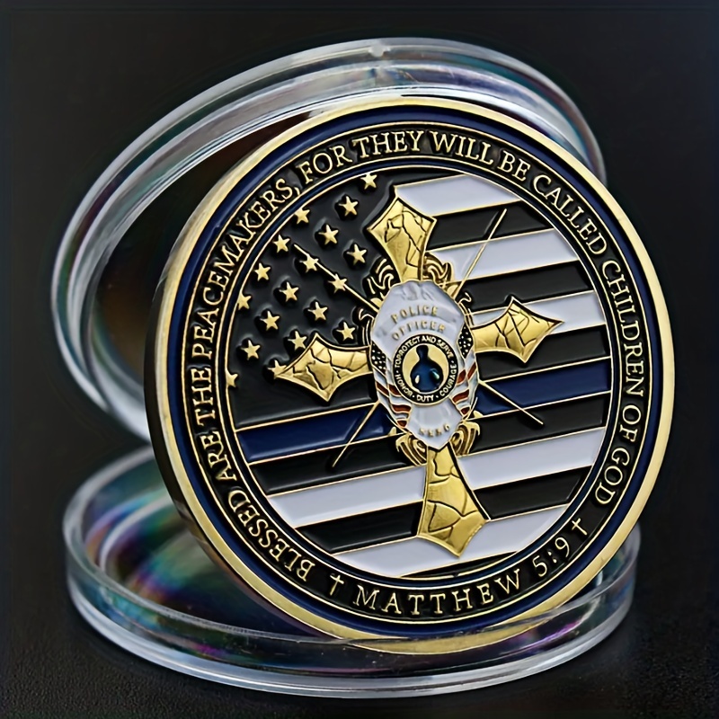 Thin Blue Line Police Commemorative Coin Police Officers' - Temu