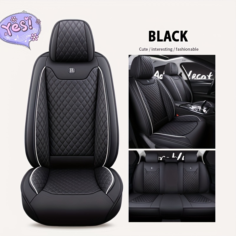 Pu Leather Car Seat Cover Four Seasons Universal Full Cover - Temu Portugal