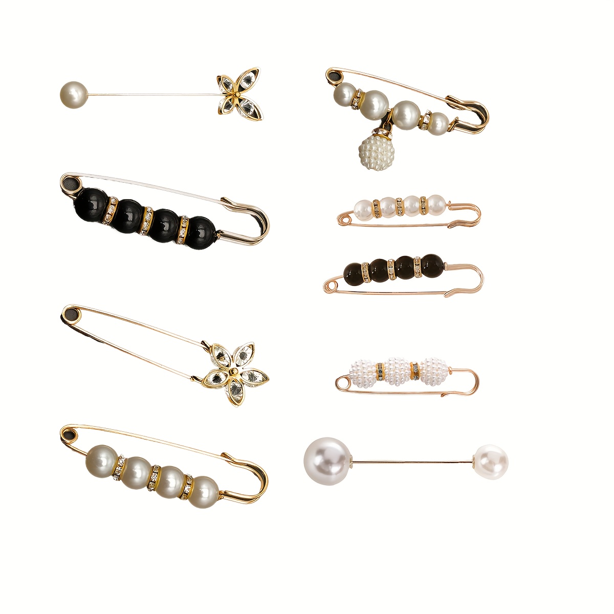 9pcs Set Pants Waist Fixing Pin Clothes Brooch Non Slip Buckle Vintage ...