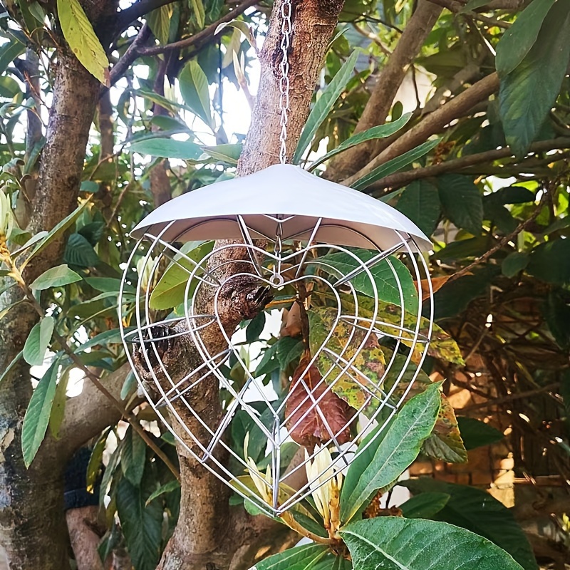 1pc ハート型屋外鳥の餌箱 金属吊り下げ野鳥の餌箱 洗濯可能で簡単に充填できる庭の庭用鳥の餌 サー Temu Japan
