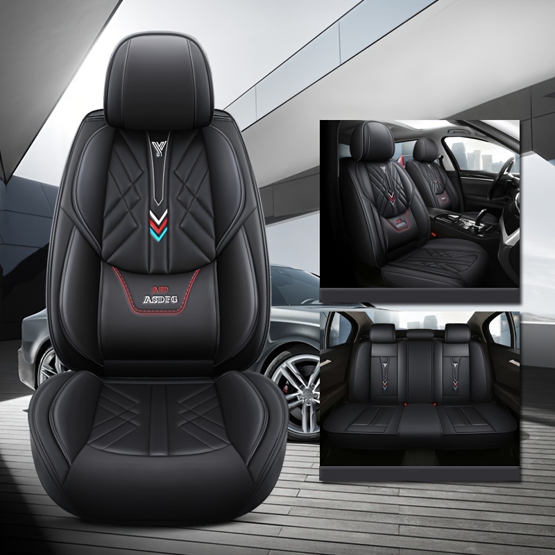 Faux Leather Car Seat Covers Full Car Covered Luxury Fixed - Temu