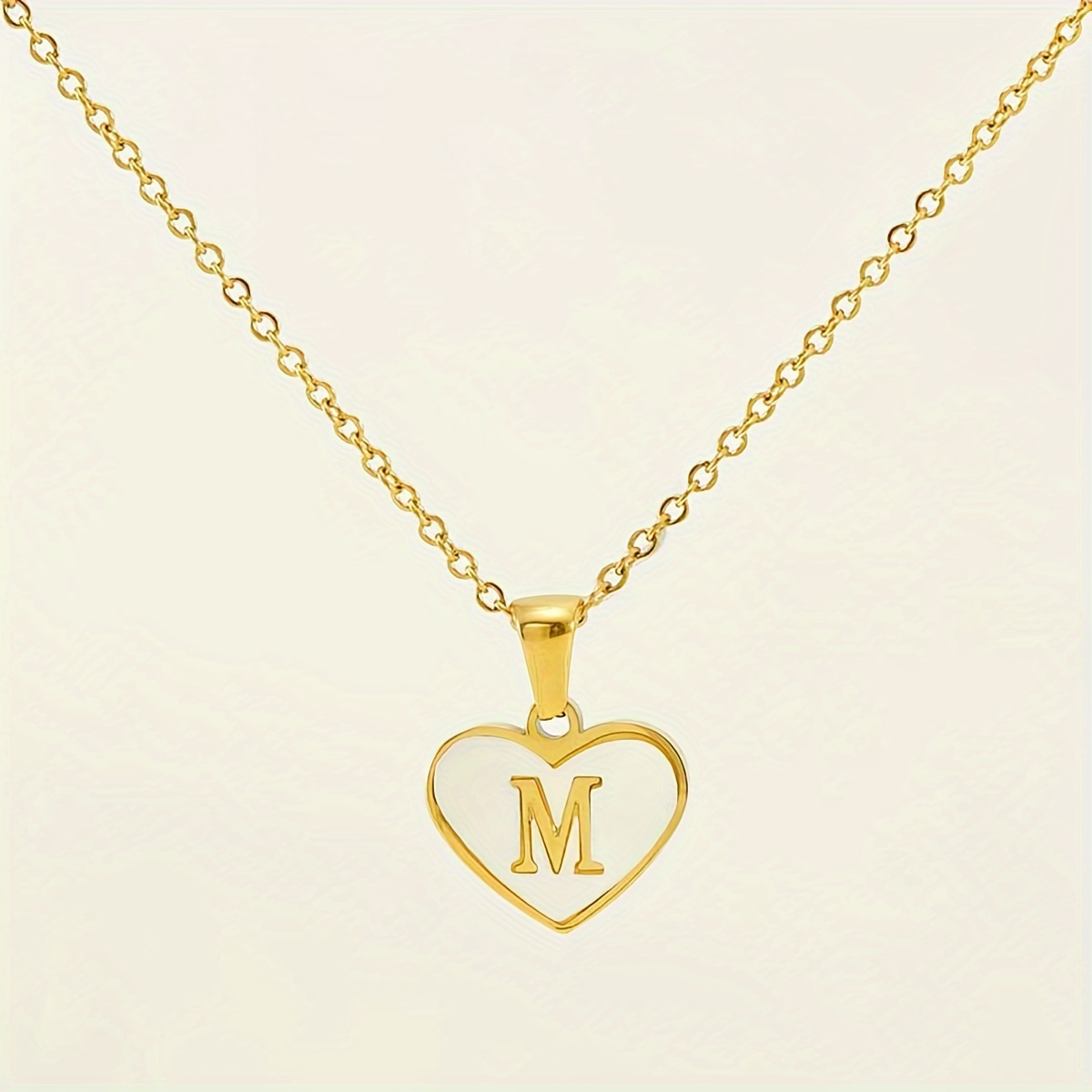 Stainless Steel Natural Shell Necklace 26 English Letters - Temu United ...