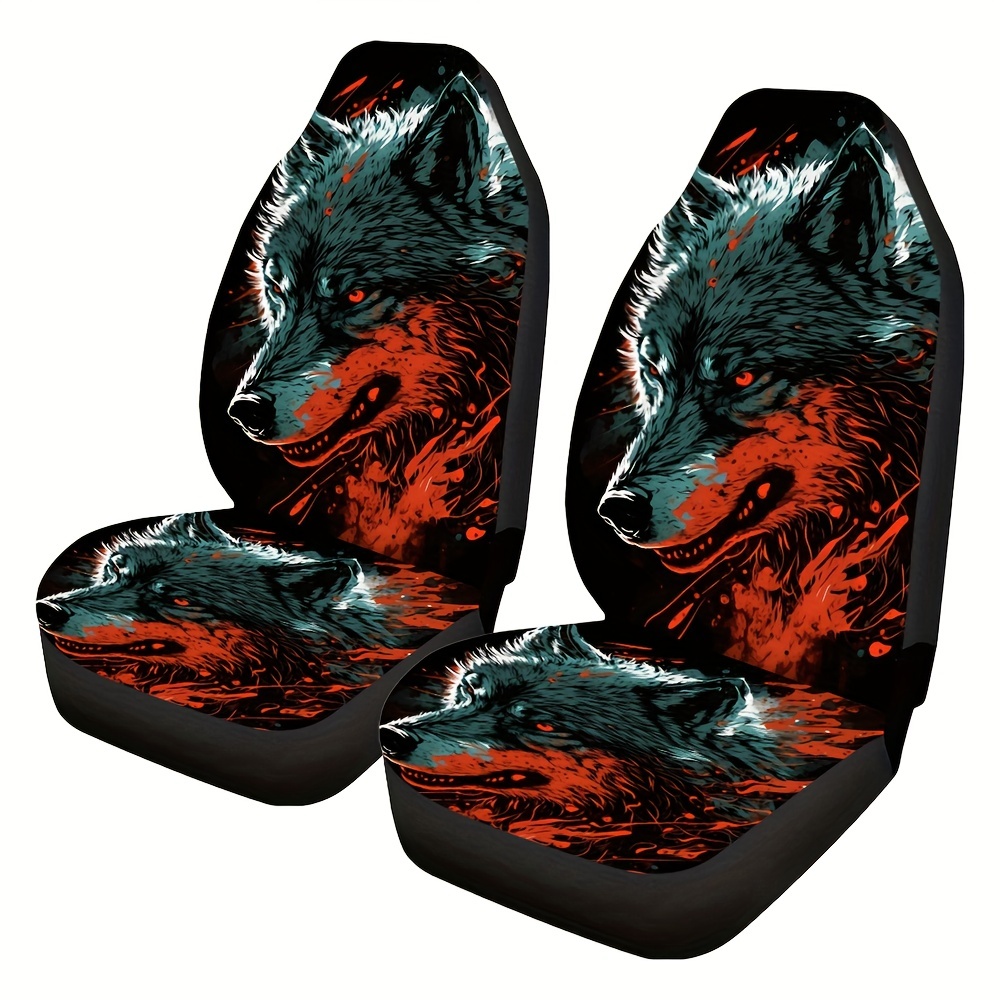 Wolf Print Car Seat Covers For Man Women, Universal Auto Front Seats ...